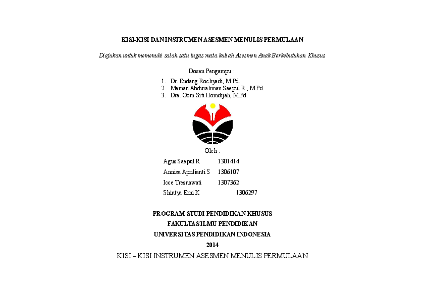 instrumen asesmen menulis permulaan
