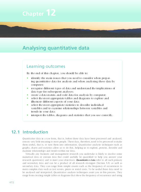 (PDF) Analysing quantitative data Learning outcomes