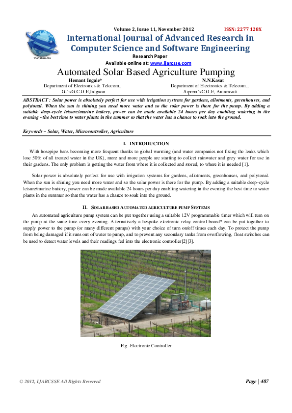 (PDF) automated solar irrigation system (PDF) automated solar irrigation system