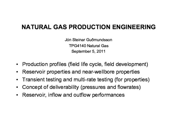 (PDF) NATURAL GAS PRODUCTION ENGINEERING