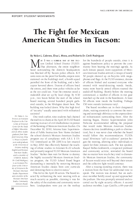 (PDF) The fight for ethnic studies in Tucson