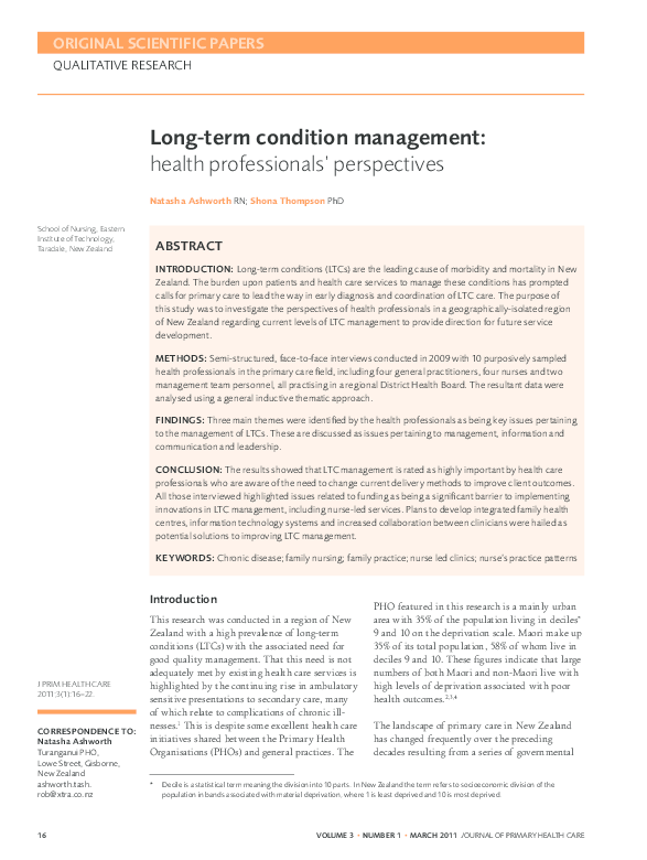 (PDF) ORIGINAL SCIENTIFIC PAPERS QUALITATIVE RESEARCH Long-term ...