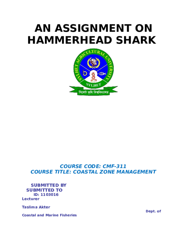 (DOC) Biology of Hammerhead shark