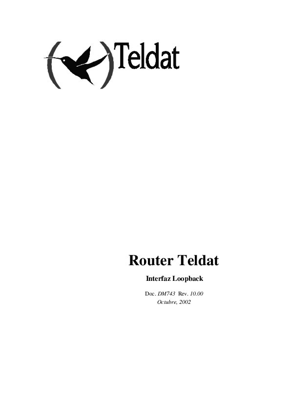 (PDF) Router Teldat Interfaz Loopback