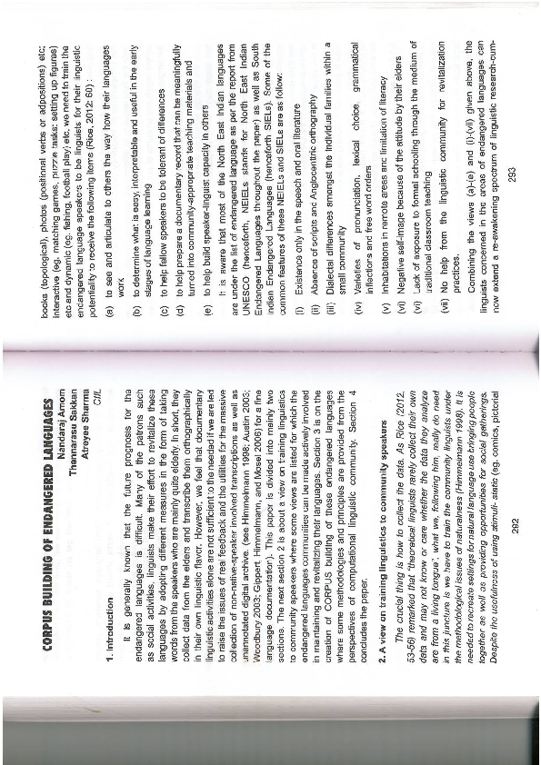 (PDF) Corpus Building of Endangered Languages