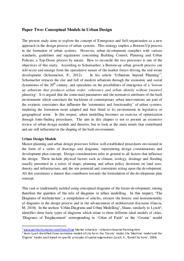 (PDF) Paper Two: Conceptual Models in Urban Design