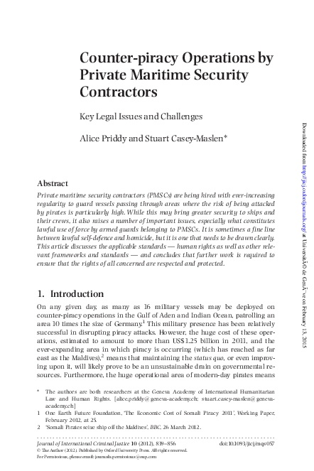 (PDF) Counter-piracy Operations by Private Maritime Security ...