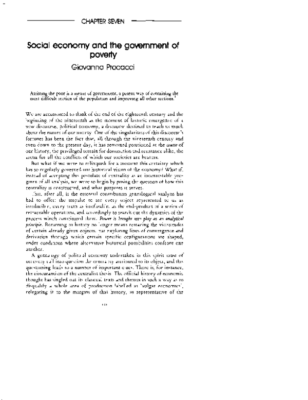 (PDF) Social Economy and the Government of Poverty