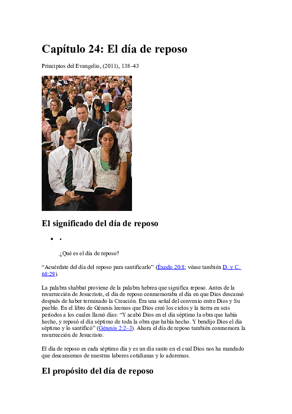 (DOC) Capítulo 24: El día de reposo El significado del día de reposo