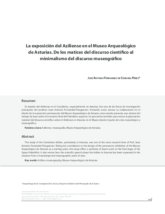 (PDF) La exposición del Aziliense en el Museo Arqueológico de Asturias ...
