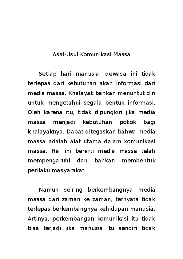 (DOC) perkembangan komunikasi massa
