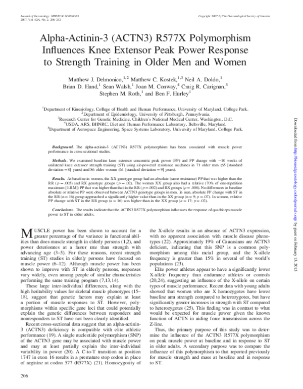 (PDF) Single and combined influence of ACE and ACTN3 genotypes on ...