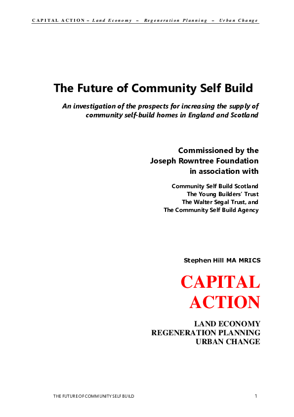 (PDF) The Future of Community Self Build for the Joseph Rowntree ...