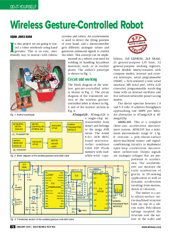 (PDF) Wireless Gesture Control Robot