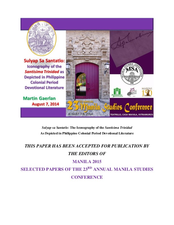 (PDF) Sulyap sa Santatlo: Iconography of the Santisima Trinidad as ...