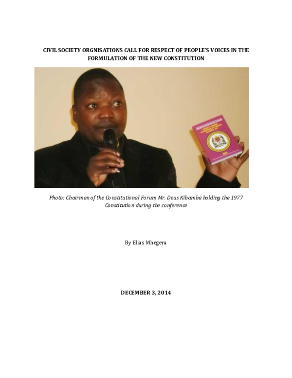 (PDF) Call for people's voices in the constitution formulation