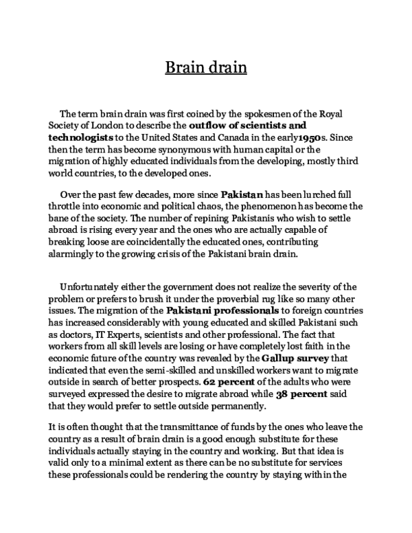 (DOC) Brain drain