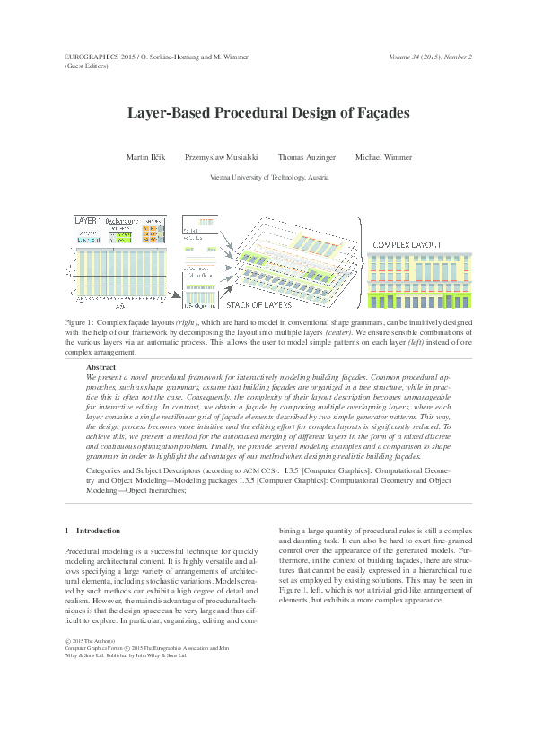 (PDF) Layer-Based Procedural Design of Façades