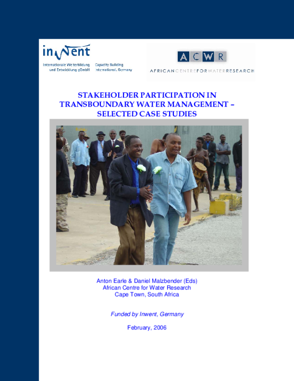 (PDF) Stakeholder participation in the transboundary management of the ...