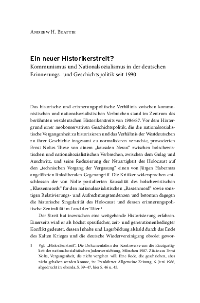 (PDF) A New Historians' Dispute? Ein neuer Historikerstreit?