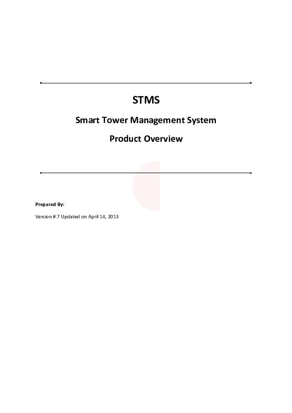 (PDF) STMS Smart Tower Management System Product Overview