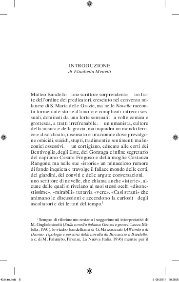 (PDF) Matteo Bandello, Novelle, Milano, BUR, 2011, pp. 703