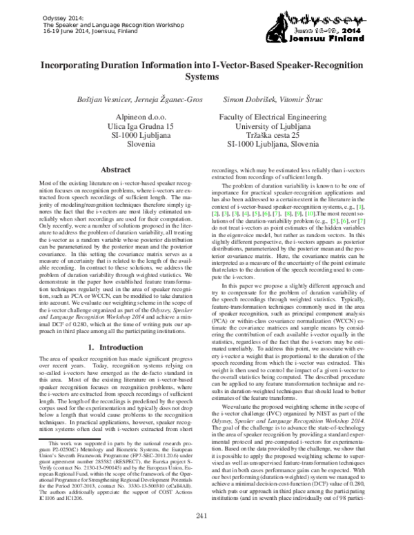 Incorporating Duration Information Into I Vector Based Speaker
