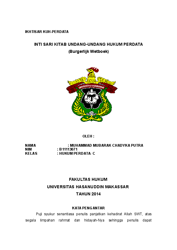 (DOC) RANGKUMAN KITAB UNDANG-UNDANG HUKUM PERDATA (KUH-PERDATA)