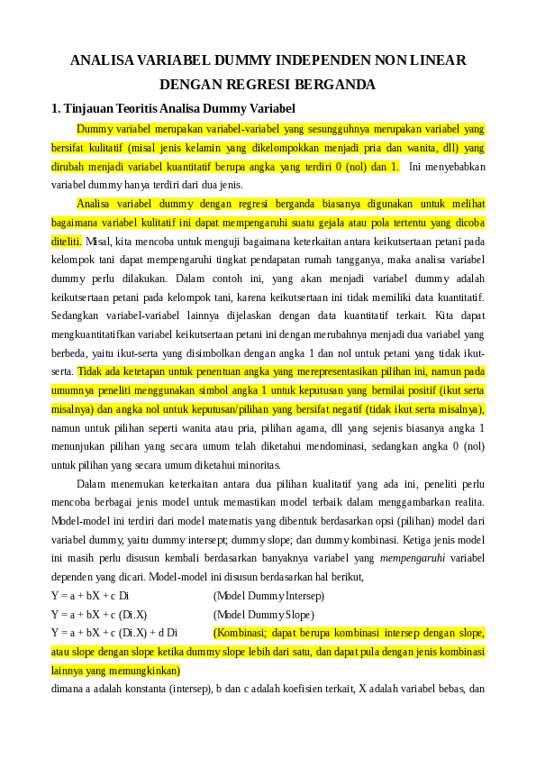 (PDF) Tutorial Analisis Variabel Dummy Independen Non-Linear