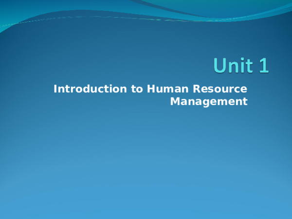 (PPT) introduction to HRM