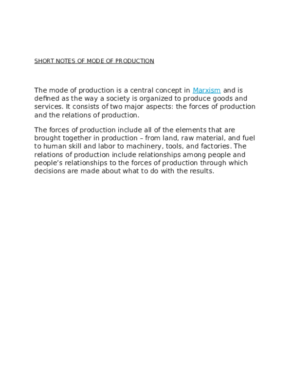 mode notes