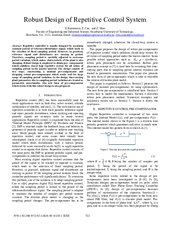 (PDF) Robust design of repetitive control system