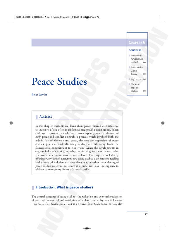 (PDF) Peace Studies