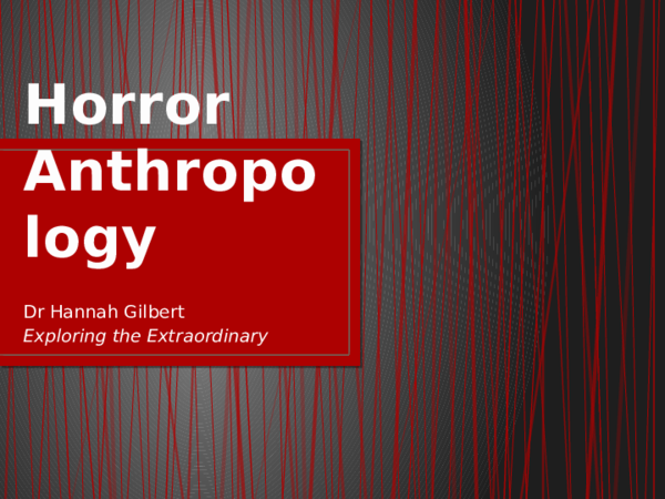 (PPT) Horror Anthropology