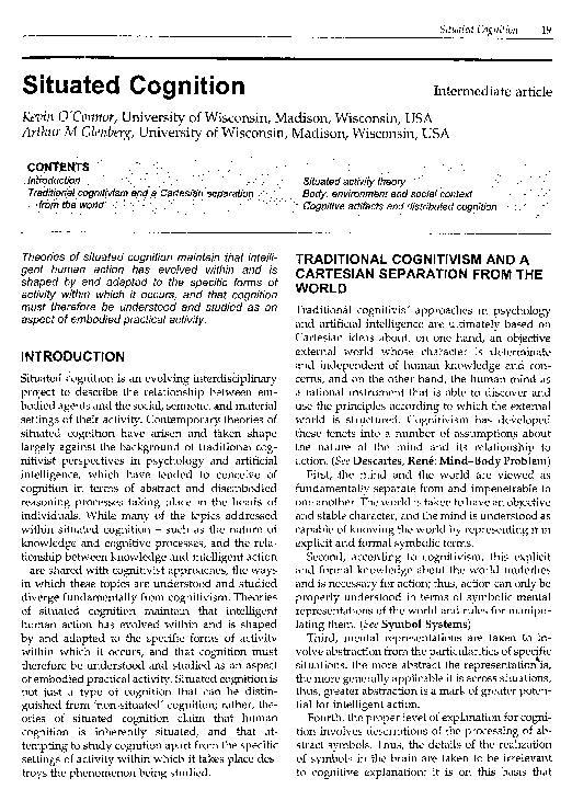(PDF) Situated Cognition