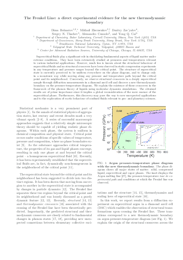 The Frenkel Line: a direct experimental evidence for the new ...