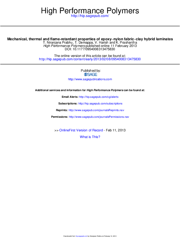 (PDF) High Performance Polymers