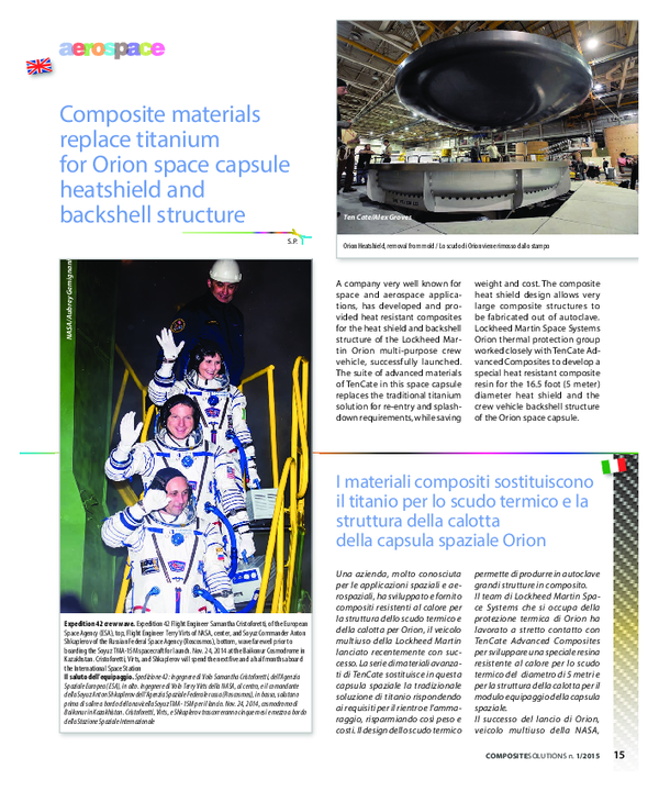 (PDF) Composite materials replace titanium for Orion space capsule ...