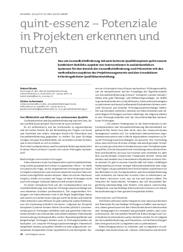 (PDF) quint-essenz - Potenziale in Projekten erkennen und