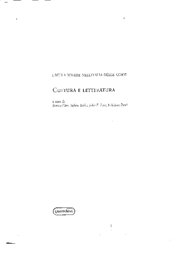 (PDF) La quercia dei Tasso da I della Rovere nell'Italia delle corti, 2002