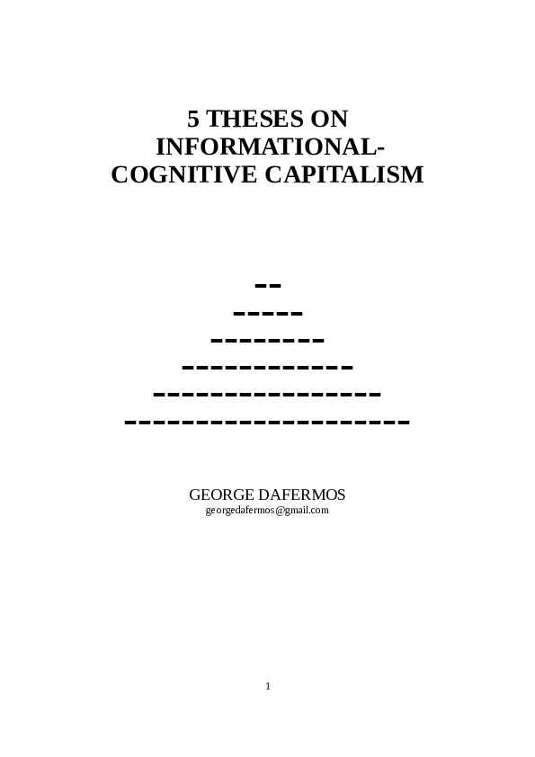 (PDF) Five Theses on Informational-Cognitive Capitalism