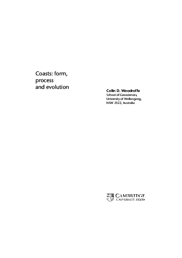 (PDF) Coasts: form, process and evolution