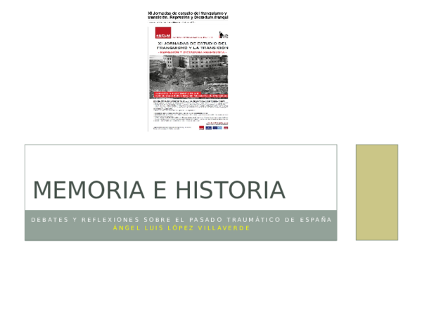 (PPT) Memoria e Historia