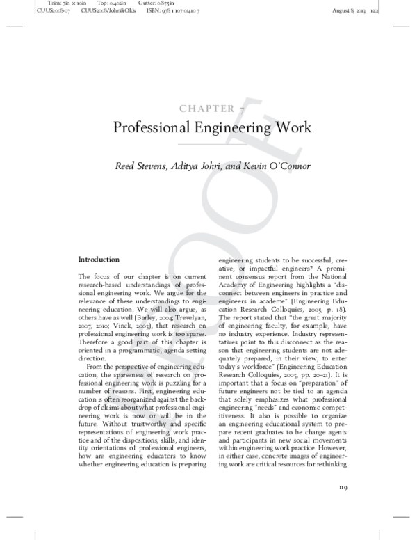 (PDF) Professional Engineering Work