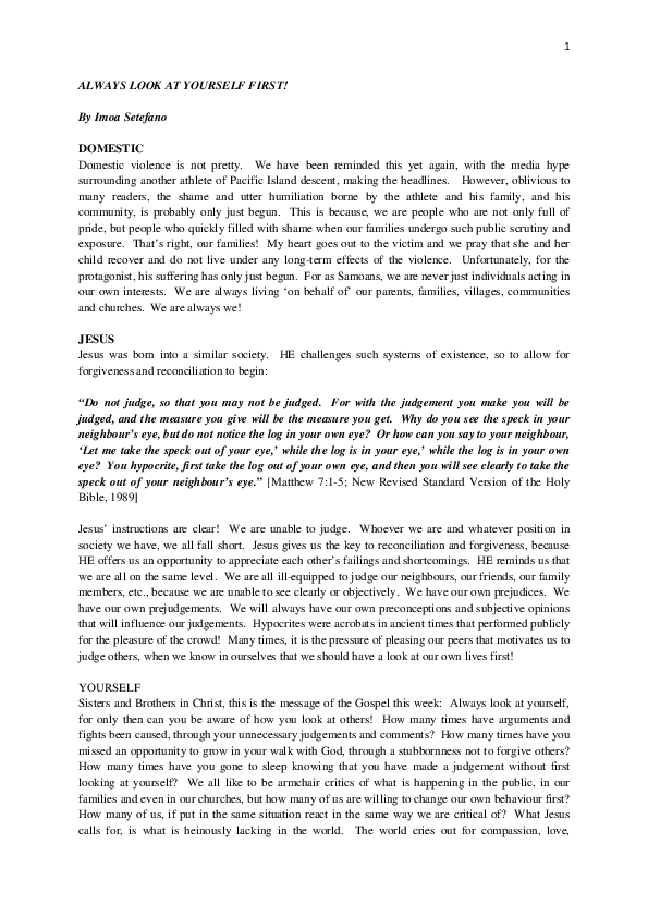 (PDF) ALWAYS LOOK AT YOURSELF FIRST!