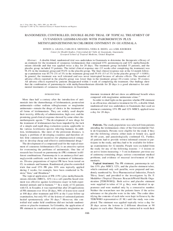 (PDF) RANDOMIZED, CONTROLLED, DOUBLE-BLIND TRIAL OF TOPICAL TREATMENT ...
