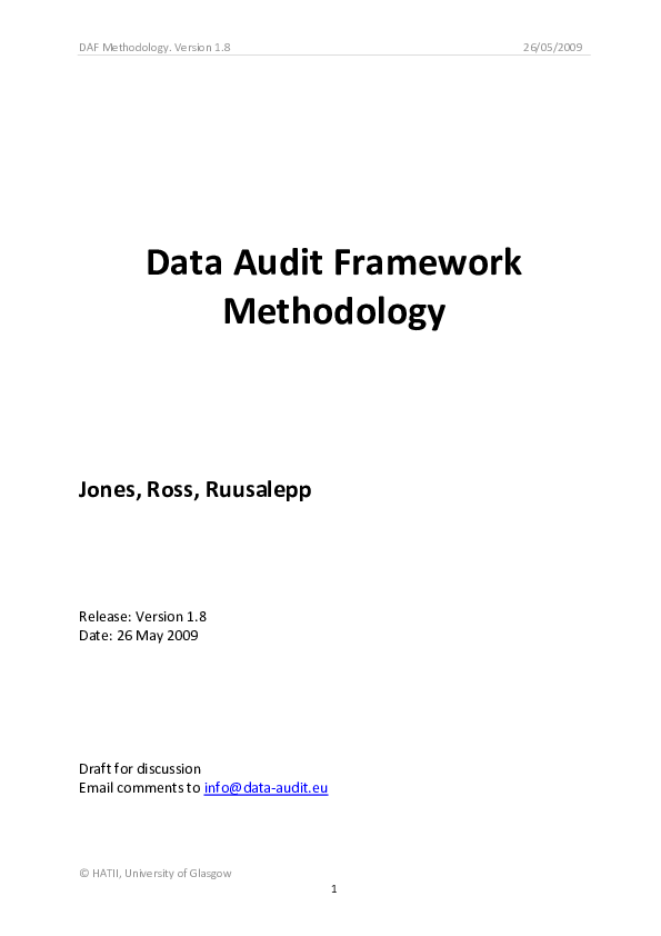 Data Audit Framework Methodology