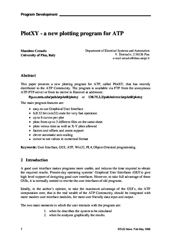 (PDF) Program Development PlotXY -a new plotting program for ATP