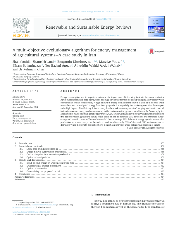 Pdf A Multi Objective Evolutionary Algorithm For Energy Management Of