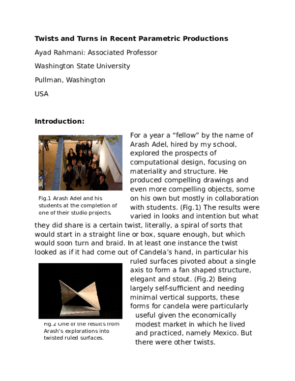 (DOC) Twists and Turns in Recent Parametric Design | Ayad Rahmani ...